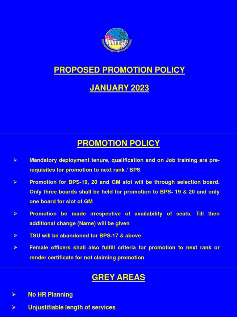 Promotion Policy 11 January WAPDA | PDF | Master's Degree | Academic Degree