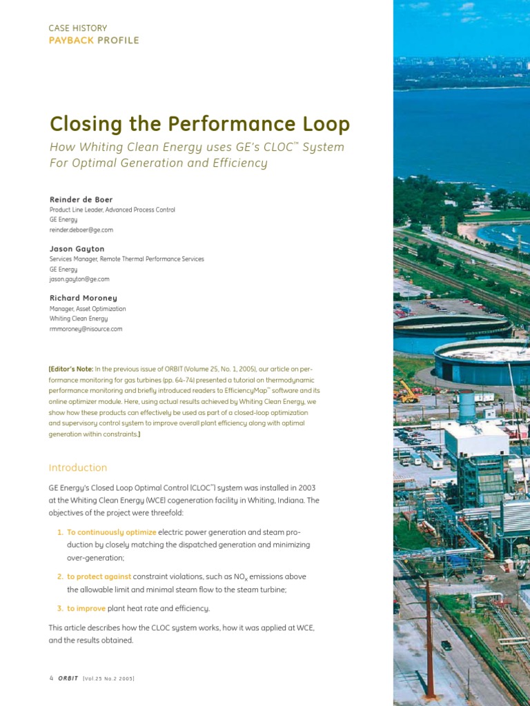 Closing The Performance Loop-GE CLOC | PDF | Control Theory | Cogeneration