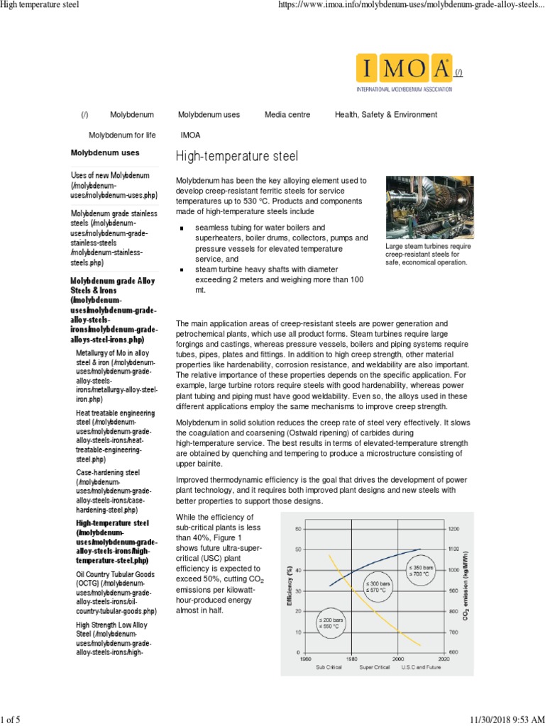High Temperature Steel | PDF | Steel | Molybdenum