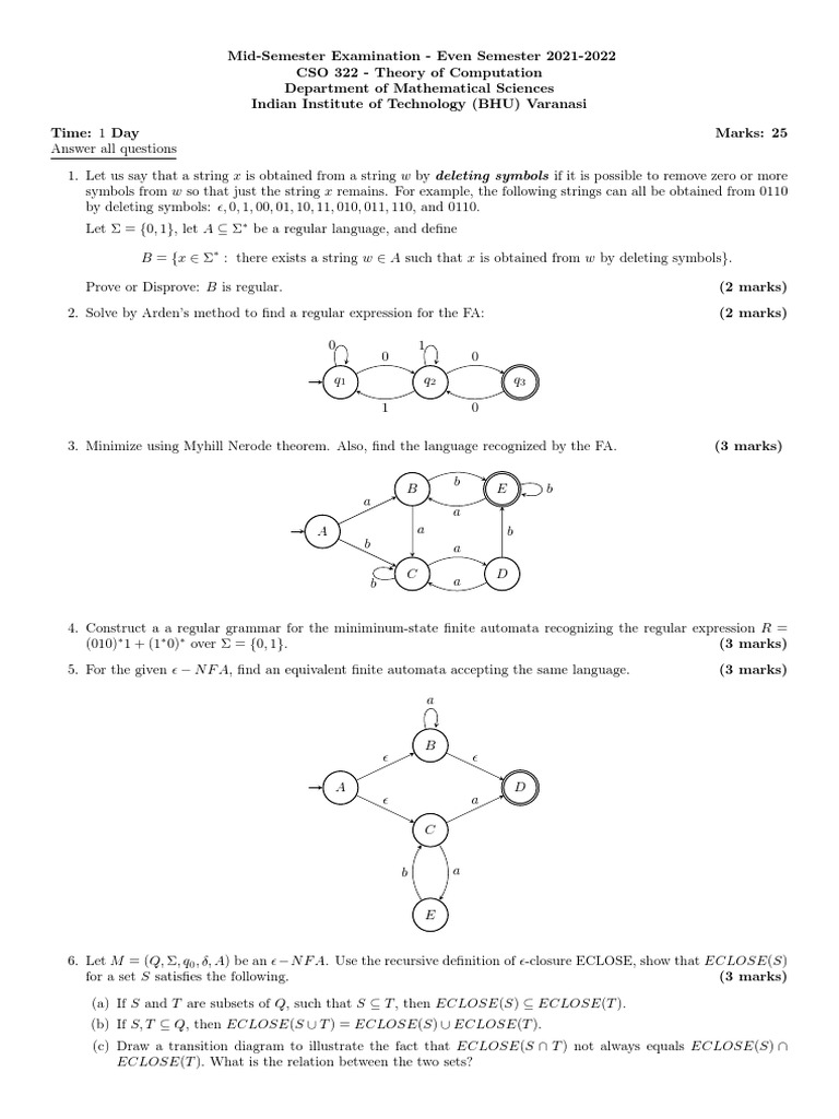 Mid Sem | PDF | Syntax (Logic) | Metalogic