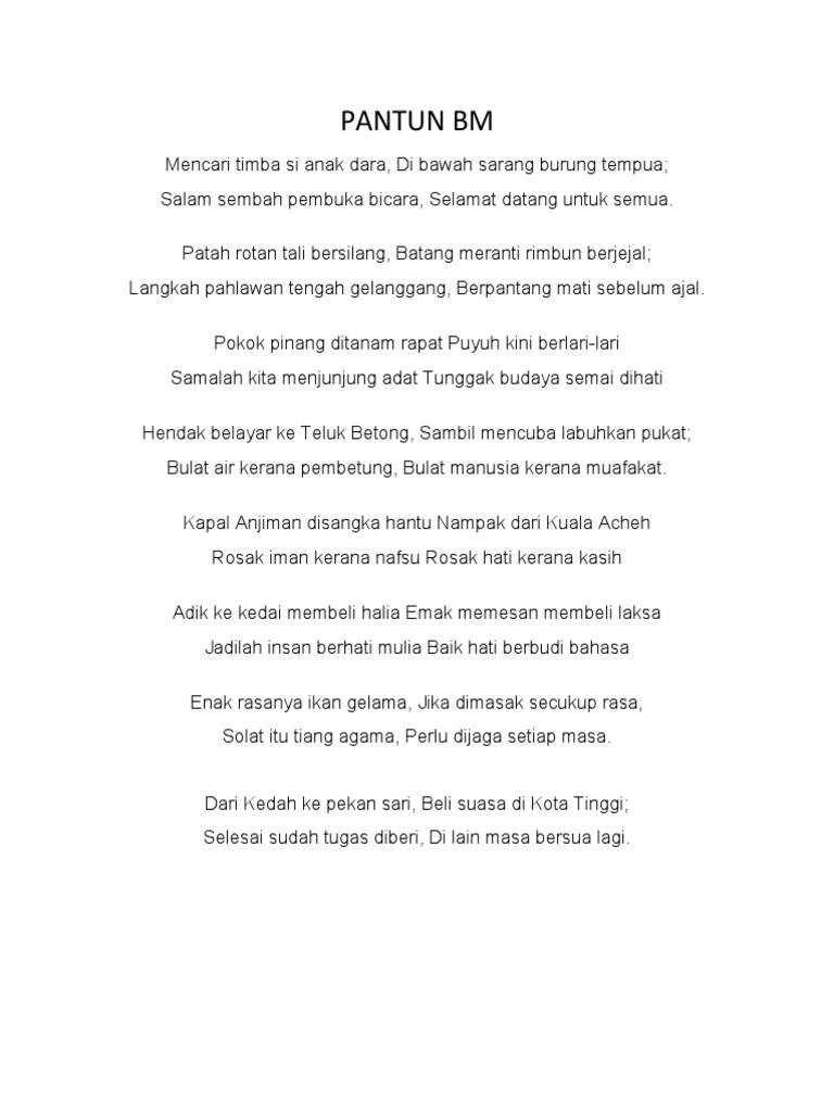 Pantun BM | PDF