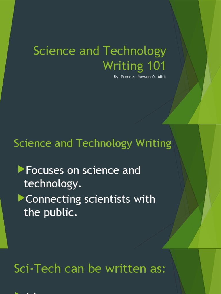 Science and Technology Writing 101 | PDF | Verb | Linguistic Typology Science and Technology Writing 101 | PDF | Verb | Linguistic Typology