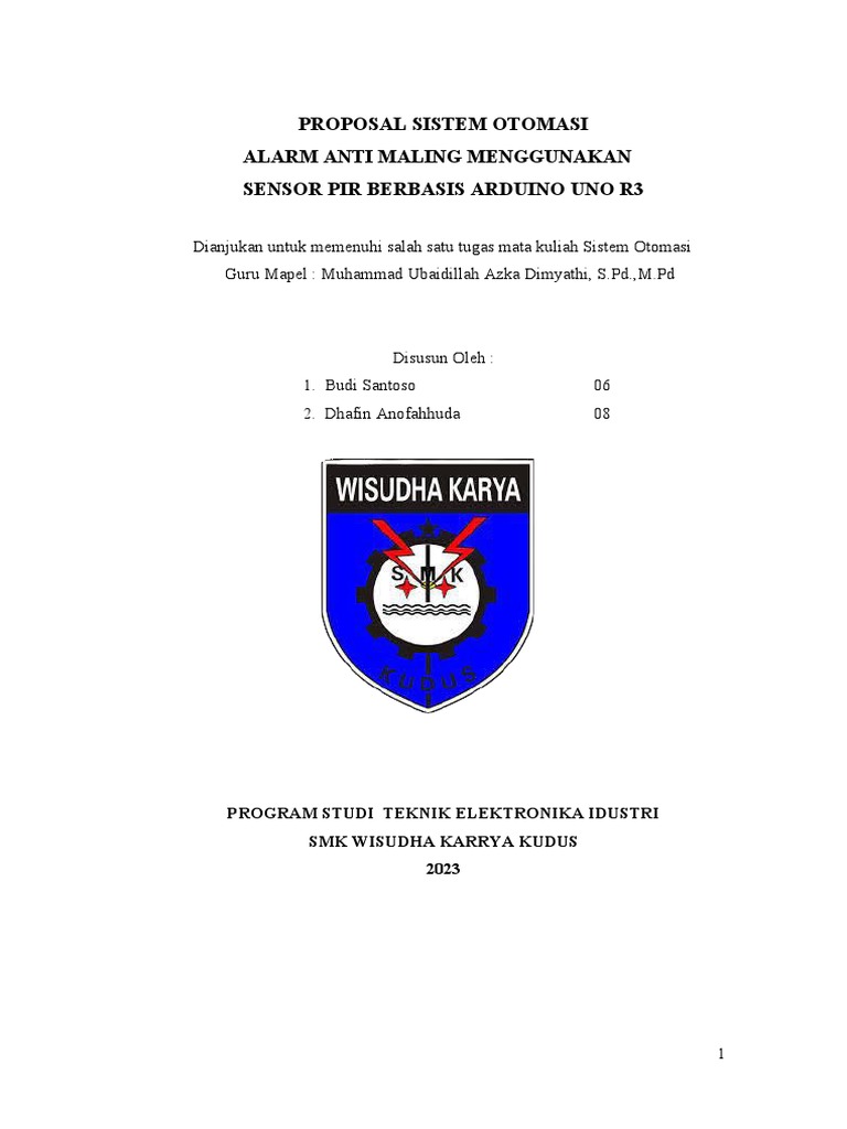 Proposal Alarm Anti Maling 2 | PDF