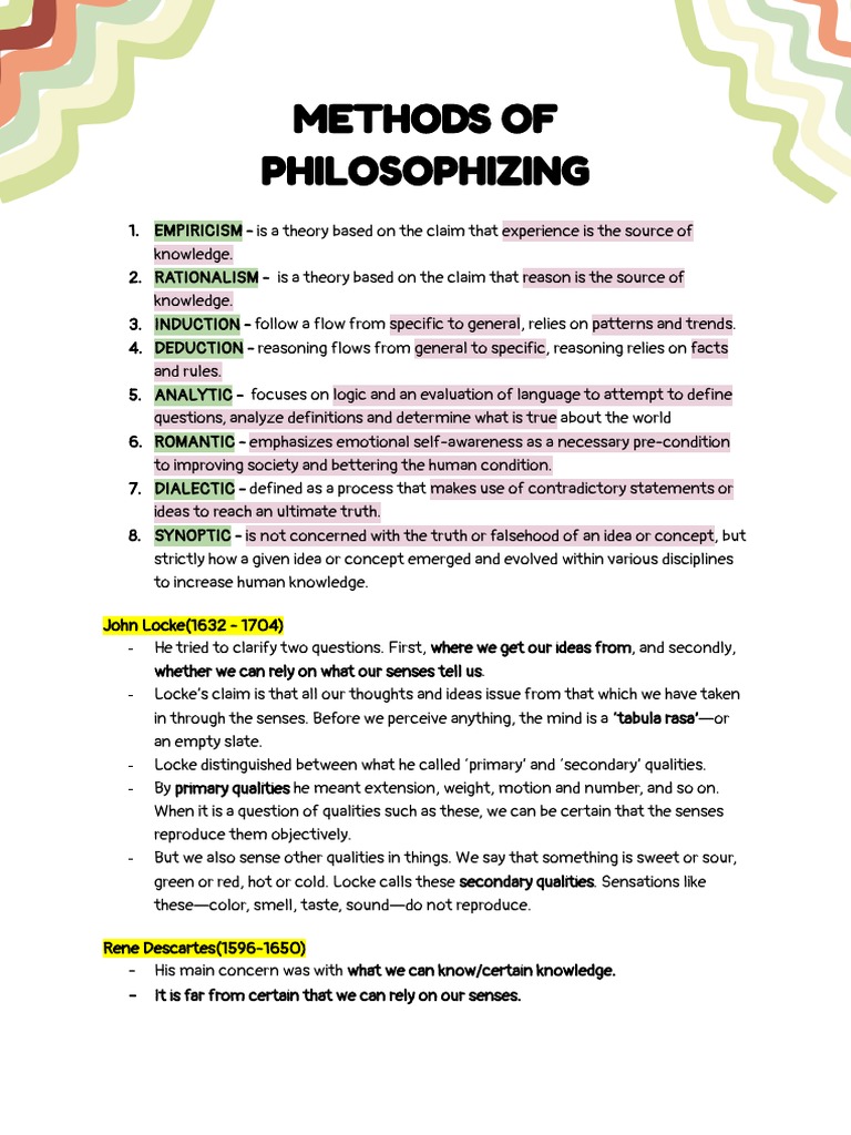 Methods of Philosophizing | PDF | Philosophy | Self-Improvement