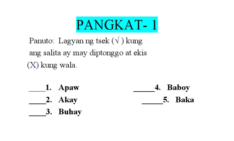 Diptonggo Worksheet | PDF