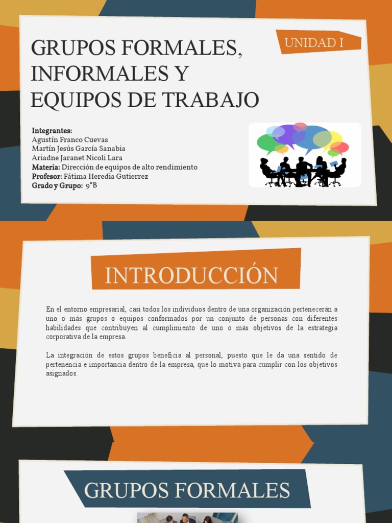 Grupos formales, informales y equipos de trabajo | PDF | Liderazgo