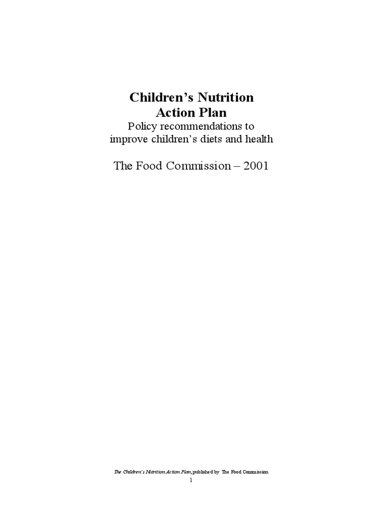 Children Nutrition Action Plan | PDF | Diet & Nutrition | Diet (Nutrition)
