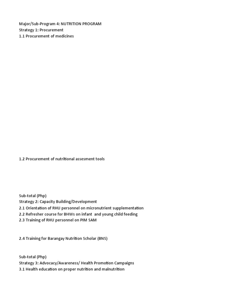 Rhu Nutrition Program | PDF | Micronutrient | Nutrition