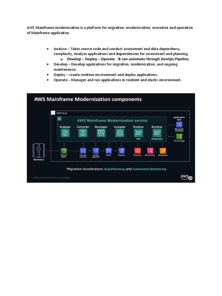 A Platform for Mainframe Modernization: Analyzing AWS Tools for ...