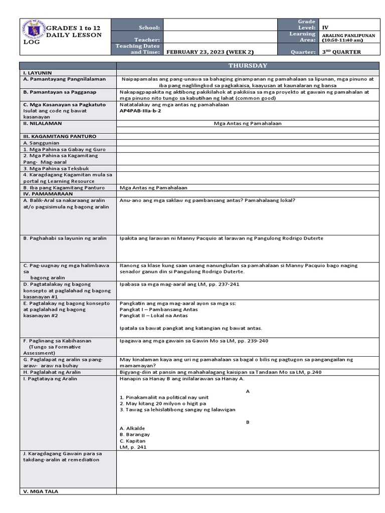 AP 4 DLP Day 4 | PDF