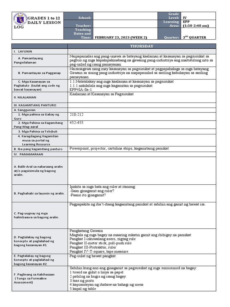 EPP 4 DLP Day 4 | PDF