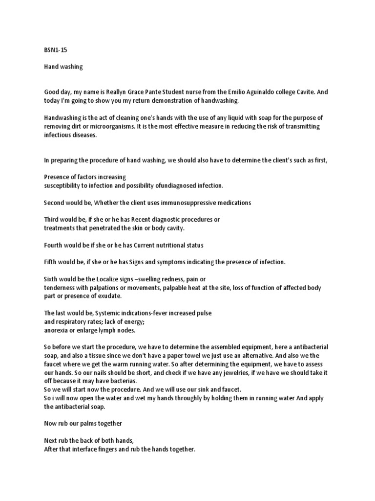 Retdem Handwashing Script | PDF | Hand Washing | Infection