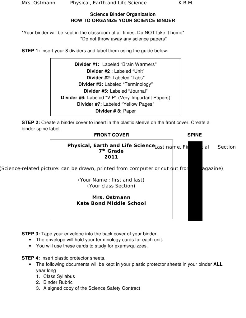 Organizing Your Science Binder | PDF