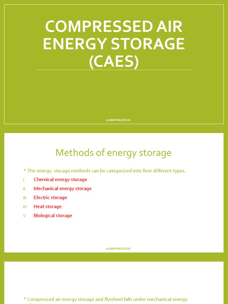 Overview of Compressed Air Energy Storage | PDF | Energy Storage ...