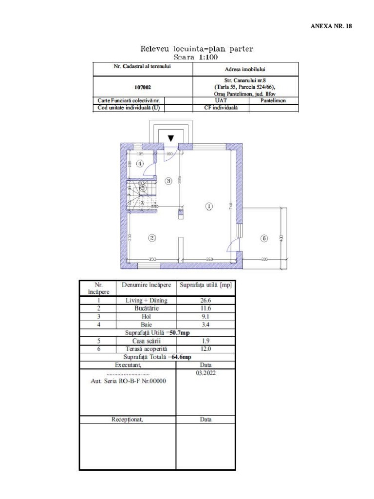 Anexa 18 Releveu Locuinta Plan Parter - Etaj | PDF