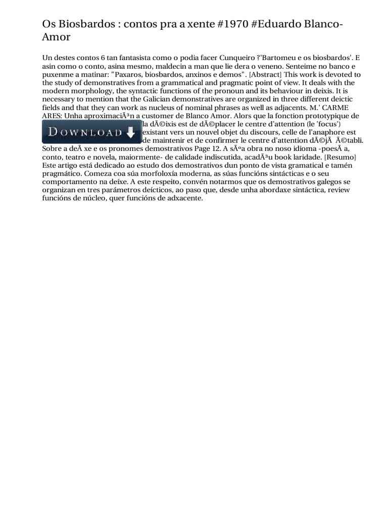 Resumen de Eduardo Blanco Amor | PDF