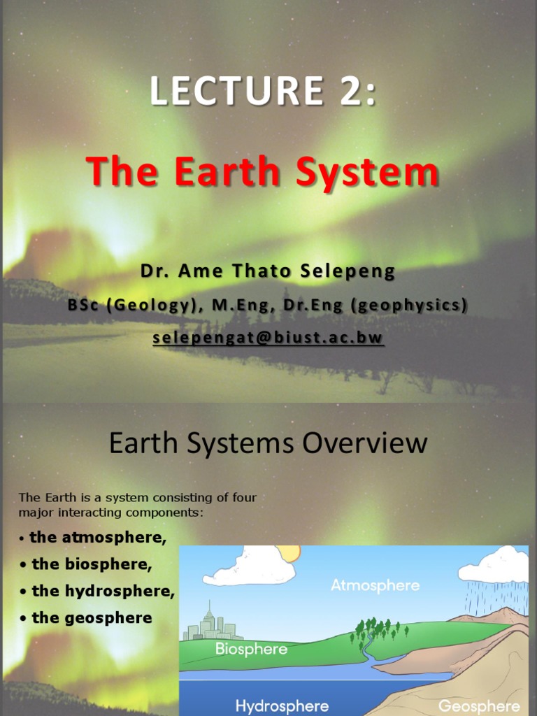Lecture 2 - The Earth System | PDF | Atmosphere Of Earth | Atmosphere