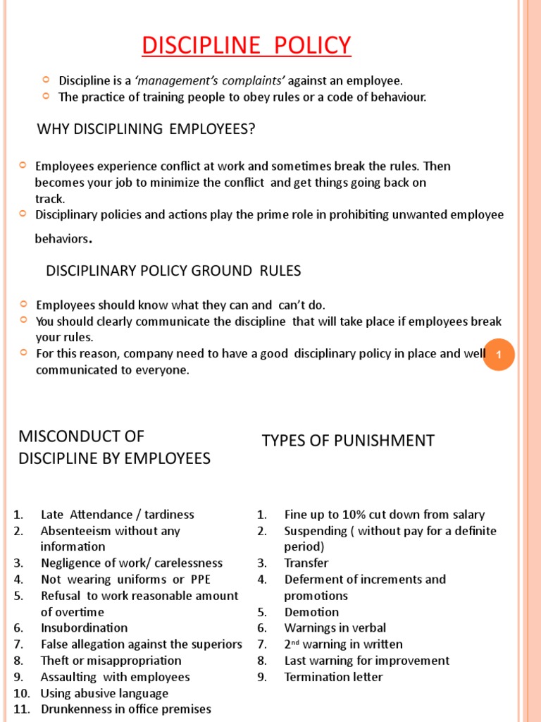 Discipline Policy | PDF