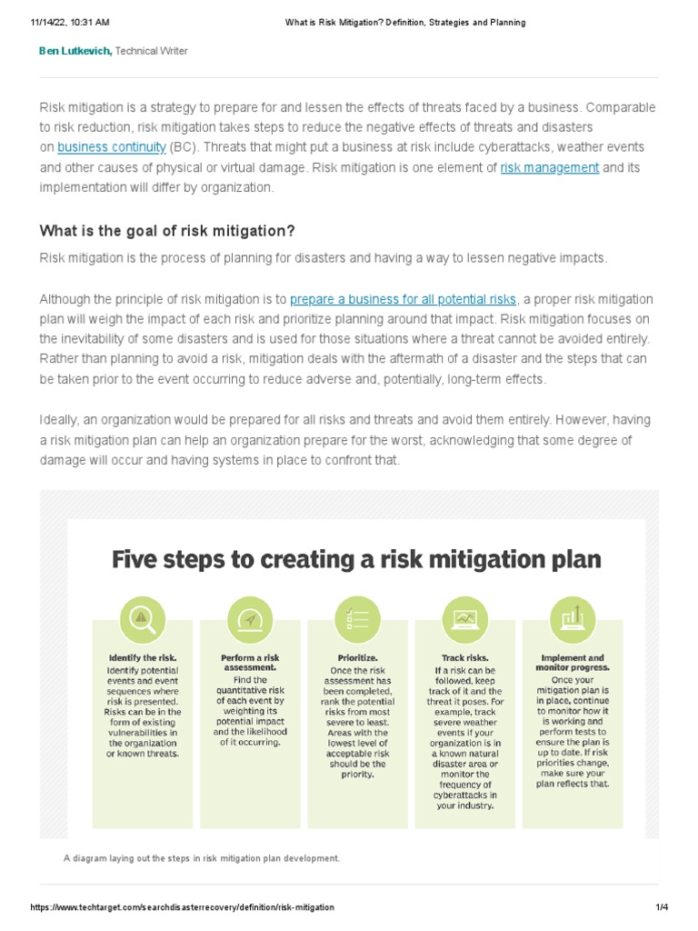 What Is Risk Mitigation - Definition, Strategies and Planning ...