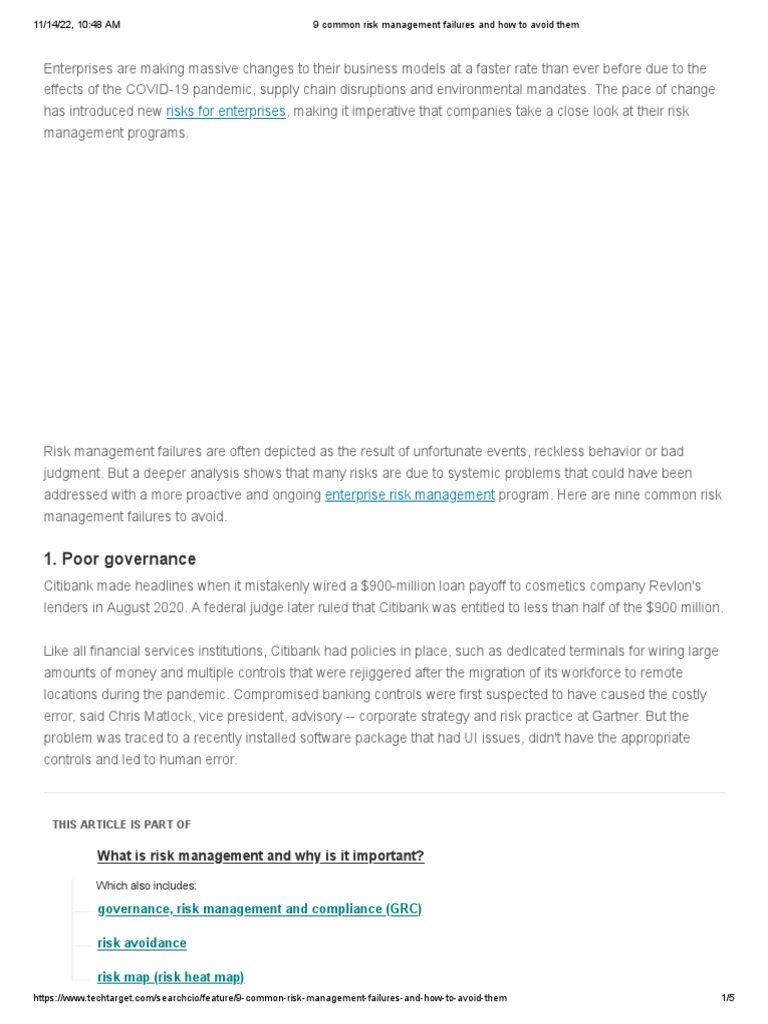 9 Common Risk Management Failures and How To Avoid Them | Download Free ... 9 Common Risk Management Failures and How To Avoid Them | Download Free ...