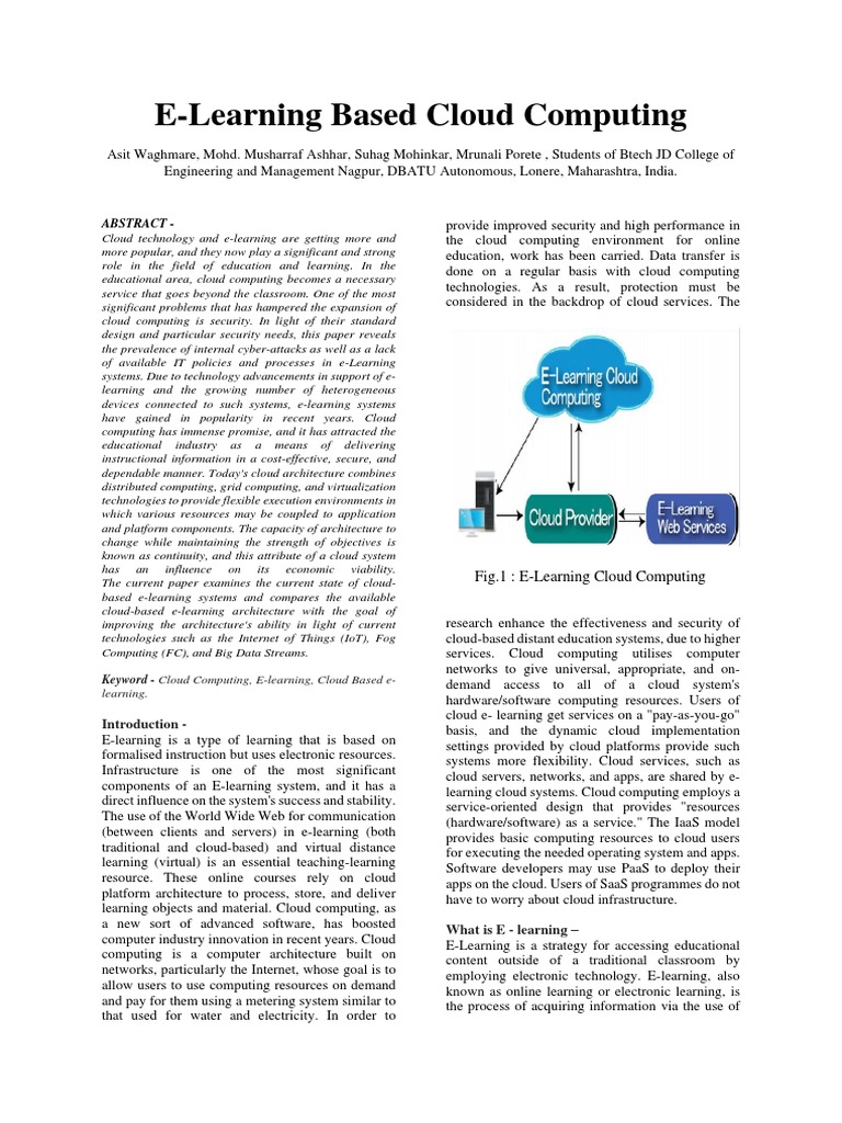 Review Paper in TWO Column Format | PDF | Cloud Computing | Educational ...