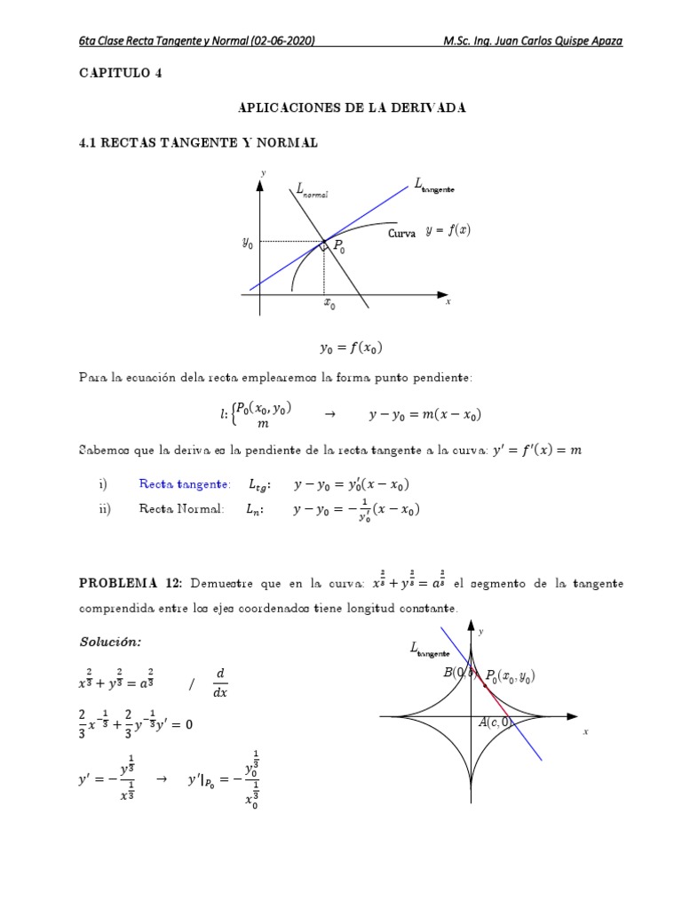 Clase 6 Recta Tangente | PDF | Línea (geometría) | Conceptos matemáticos