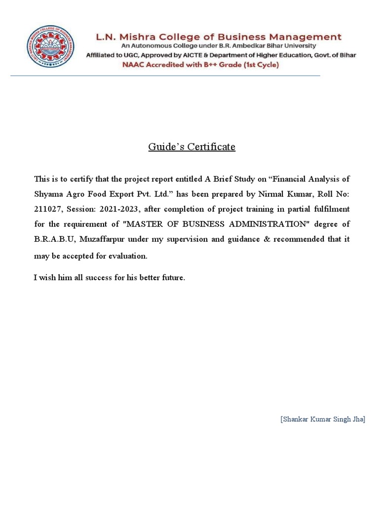 Guide Certificate Sample | PDF