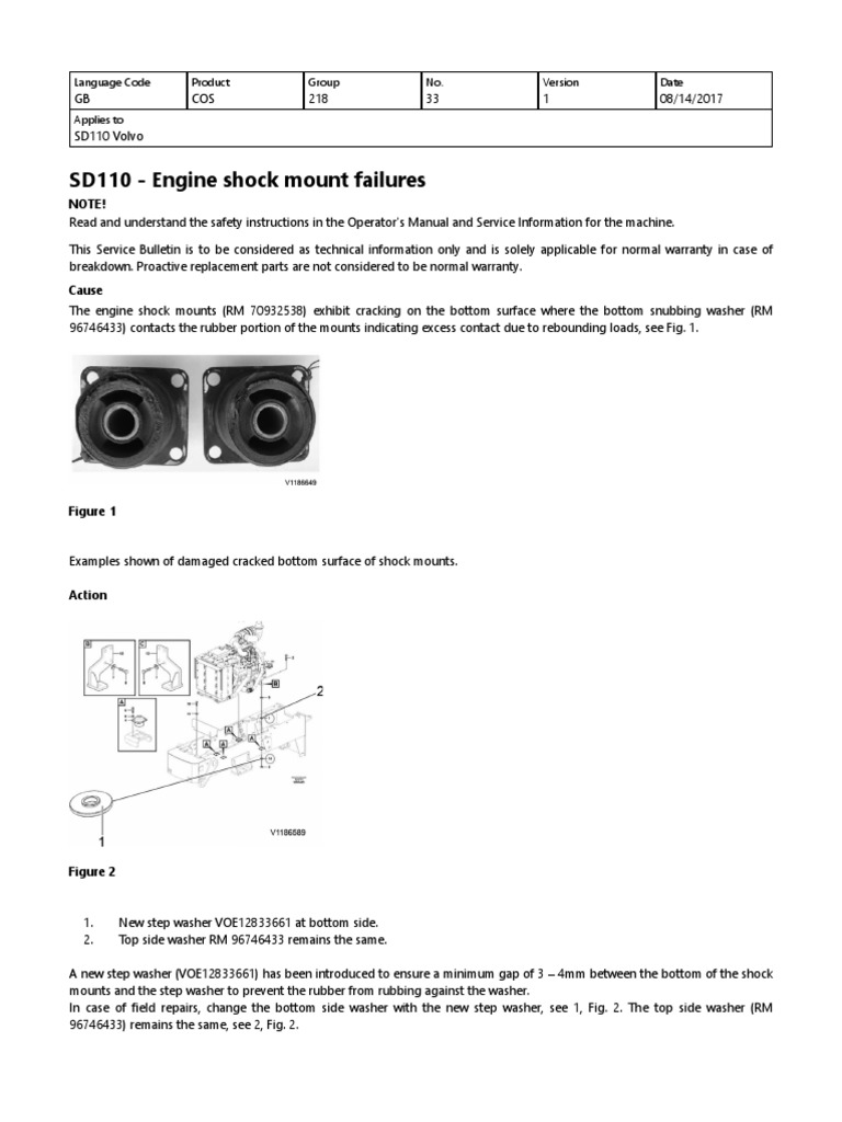SD110 Engine Shock Mount Update | PDF