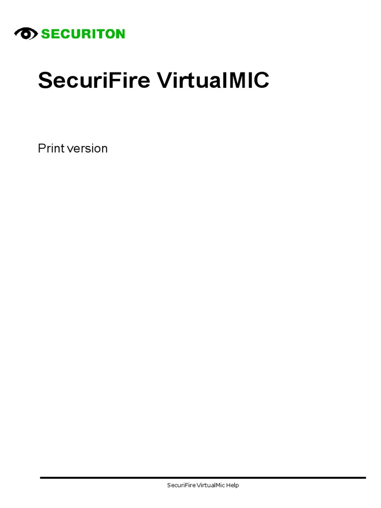 SecuriFire VirtualMic en | PDF | Icon (Computing) | Menu (Computing)