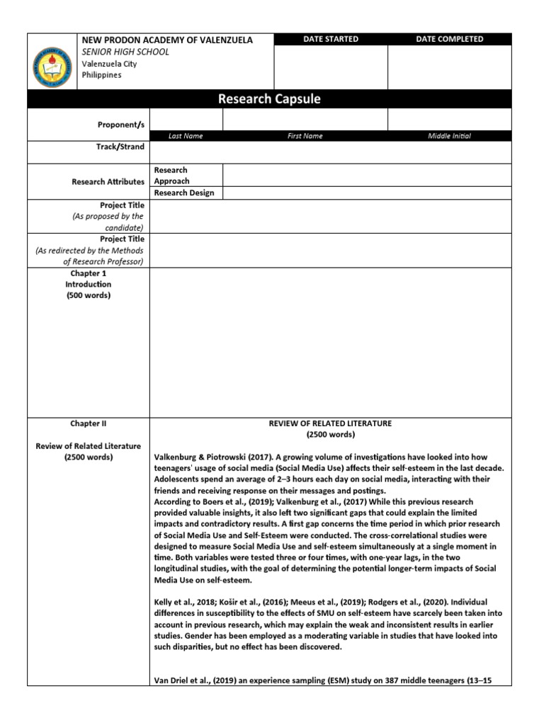 1 Research Capsule Chapter 2 | PDF | Adolescence | Social Media