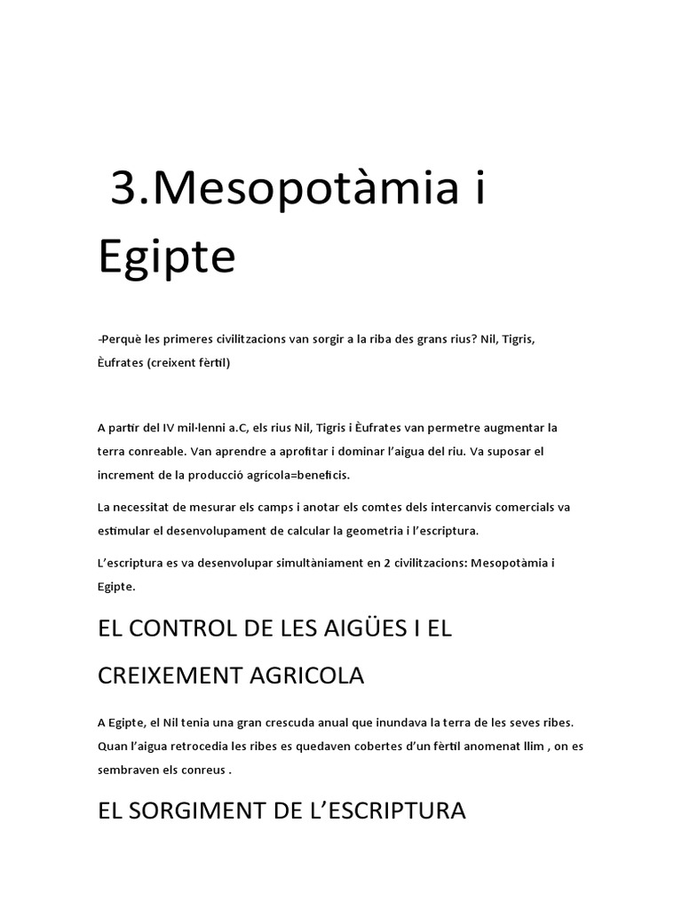 Mesopotàmia I Egipte | PDF