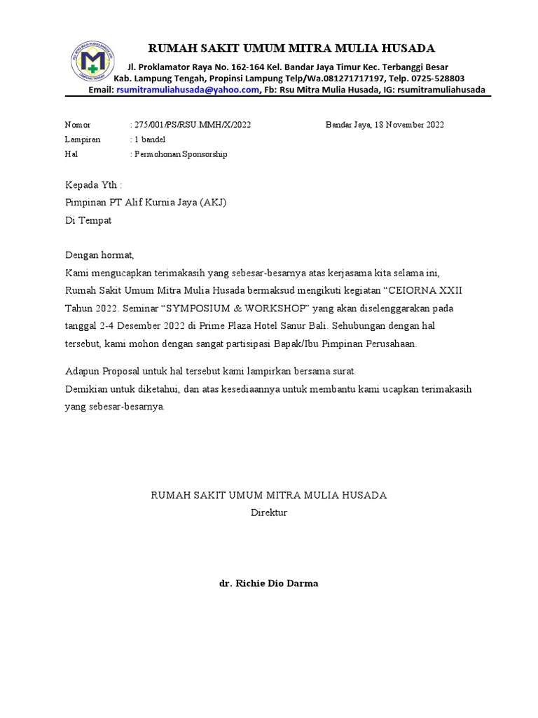 Surat Pengajuan Dana | PDF