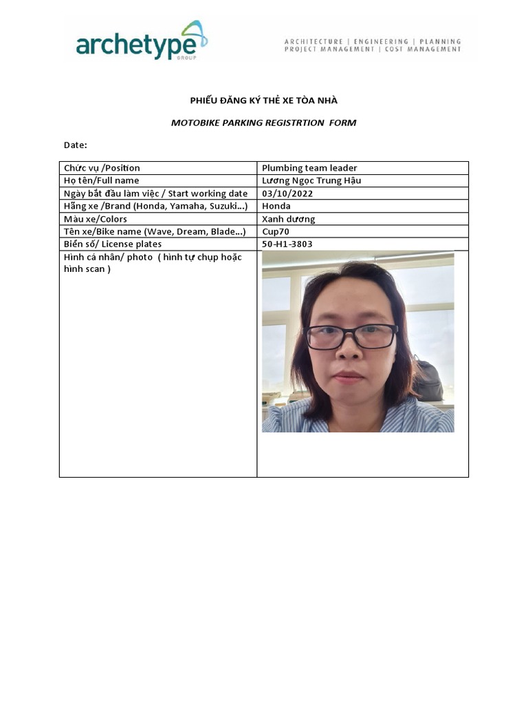 Bike Registration Form | PDF