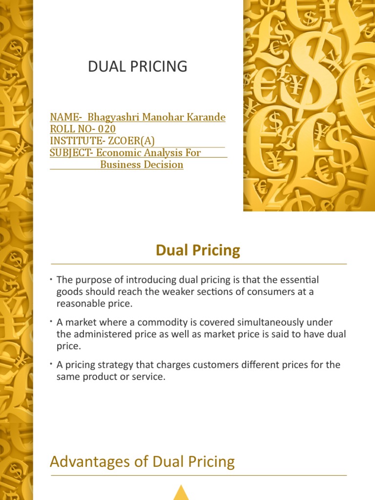 Dual Pricing | PDF