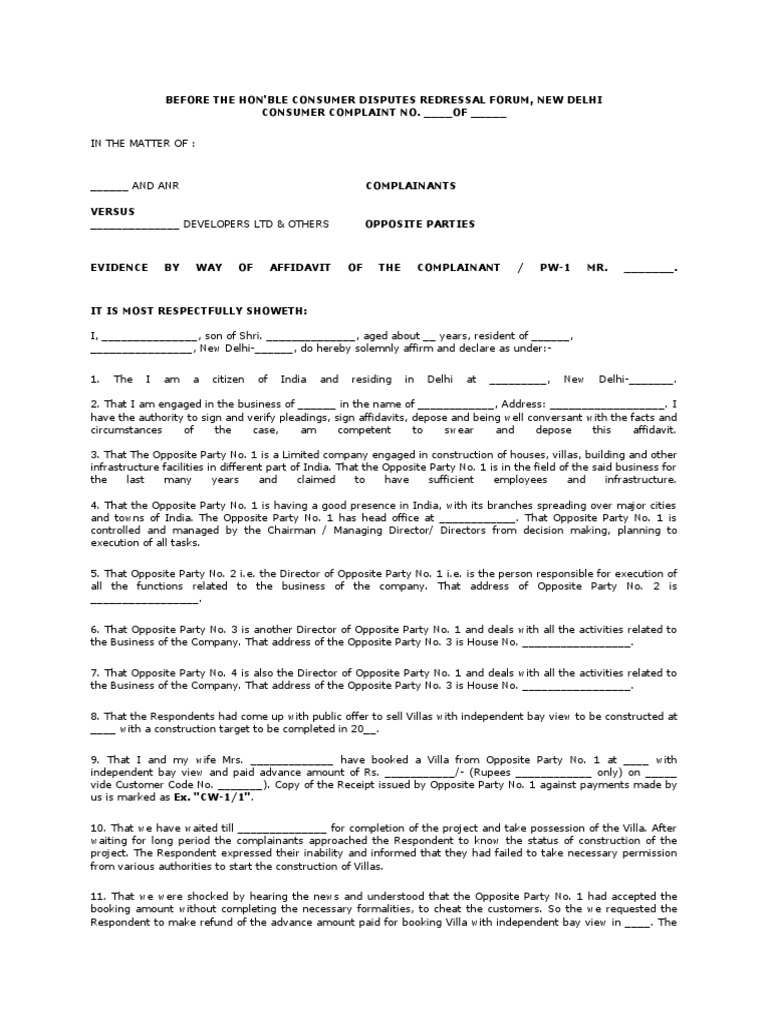 Evidence Affidavit Sample | PDF | Affidavit | Jurisdiction