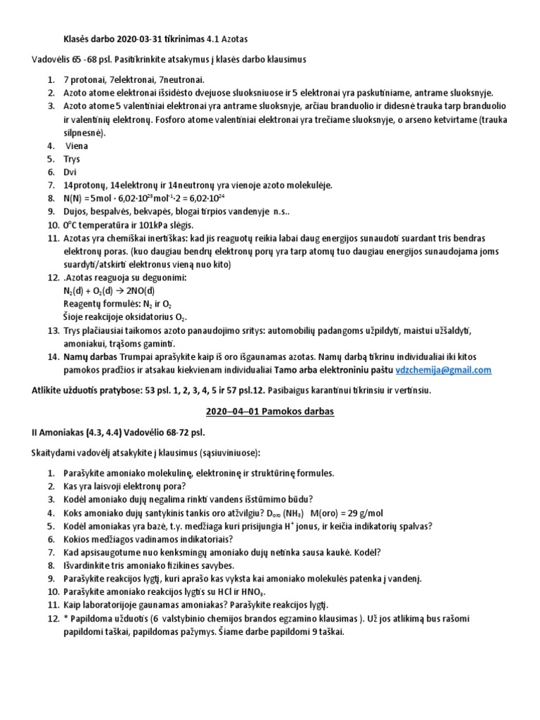 Azotas, Amoniakas | PDF