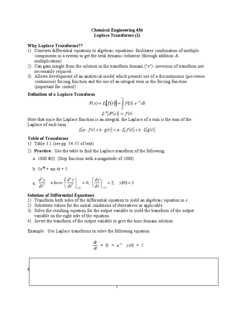 Laplace Transforms (1) | Equations | Polynomial
