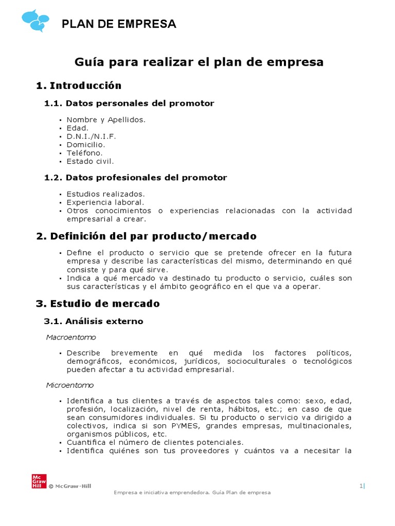 Guia Plan de Empresa | PDF | Salario | Análisis FODA