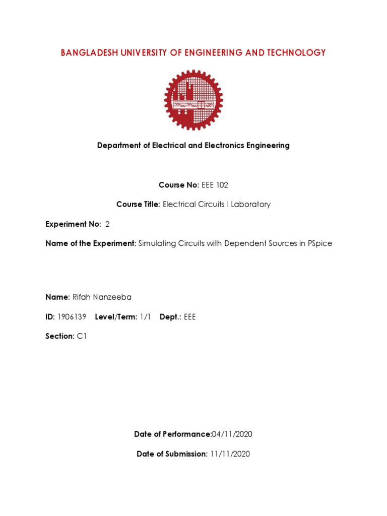 Analysis of Dependent Sources in Electrical Circuits Using PSpice Simulation | PDF | Electrical ...