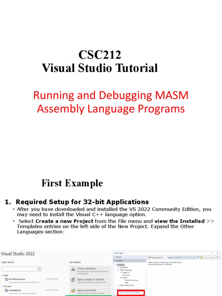 L4-Masm + VS2022 | PDF | System Software | Computing