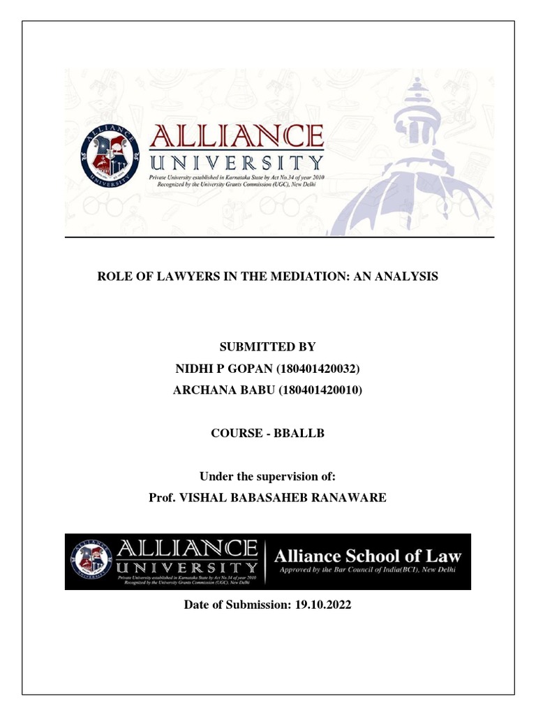 Adr Project Final | Descargar gratis PDF | Mediation | Alternative Dispute Resolution