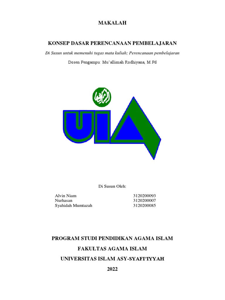Kel 1 Konsep Dasar Perencanaan Pembelajaran | PDF Kel 1 Konsep Dasar Perencanaan Pembelajaran | PDF
