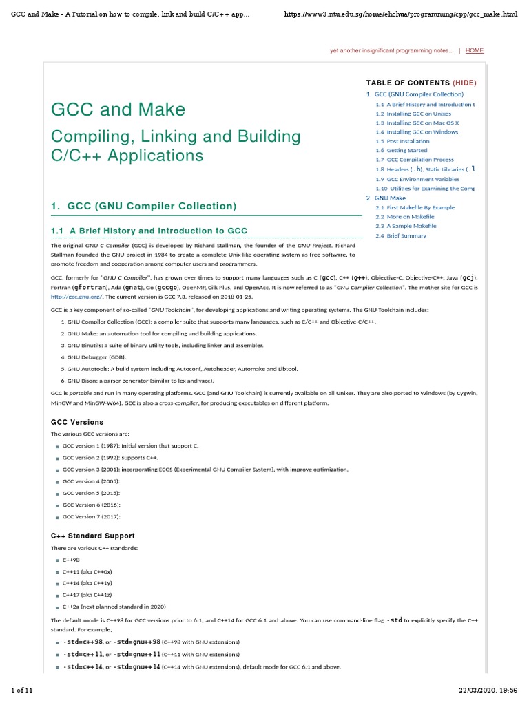 GCC and Make: Compiling, Linking and Building C/C++ Applications | PDF | Library (Computing ...