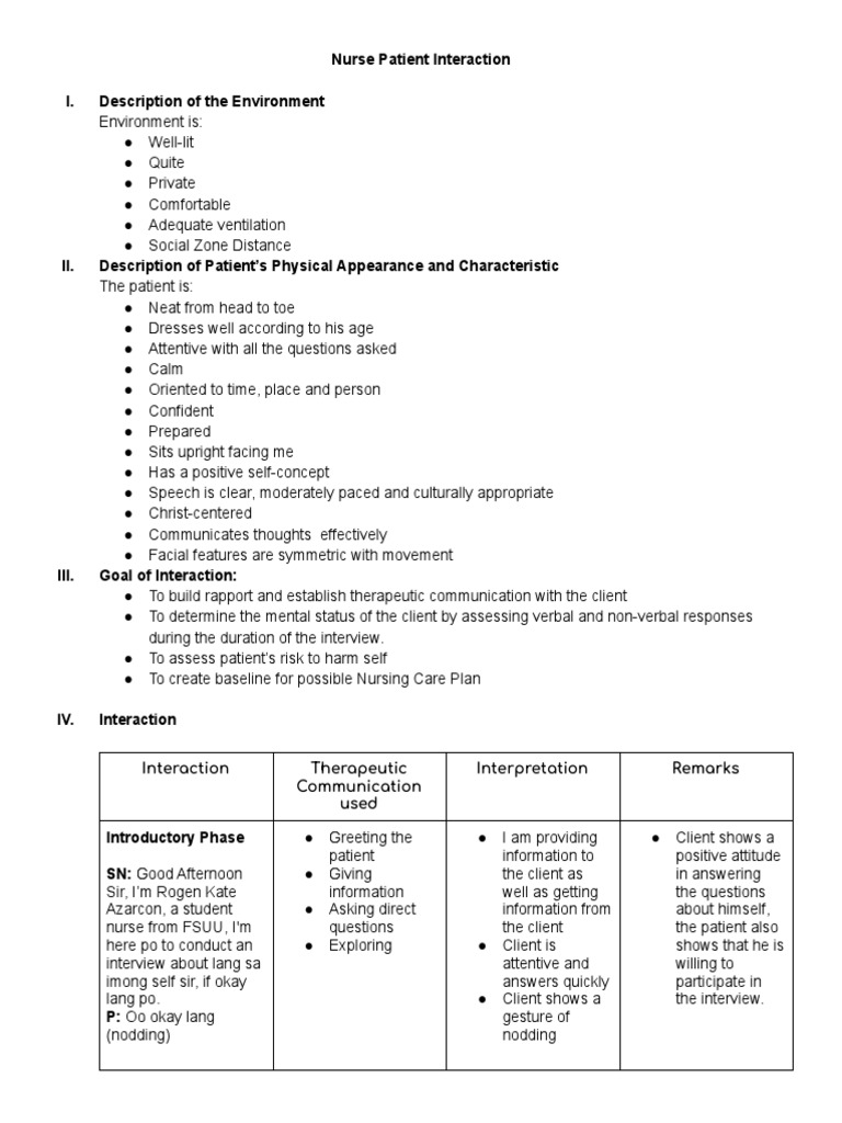 Nurse Patient Interaction | PDF | Communication | Nonverbal Communication