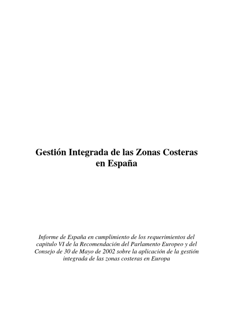 Informe GIZC Spain | PDF | Costa | Zona litoral