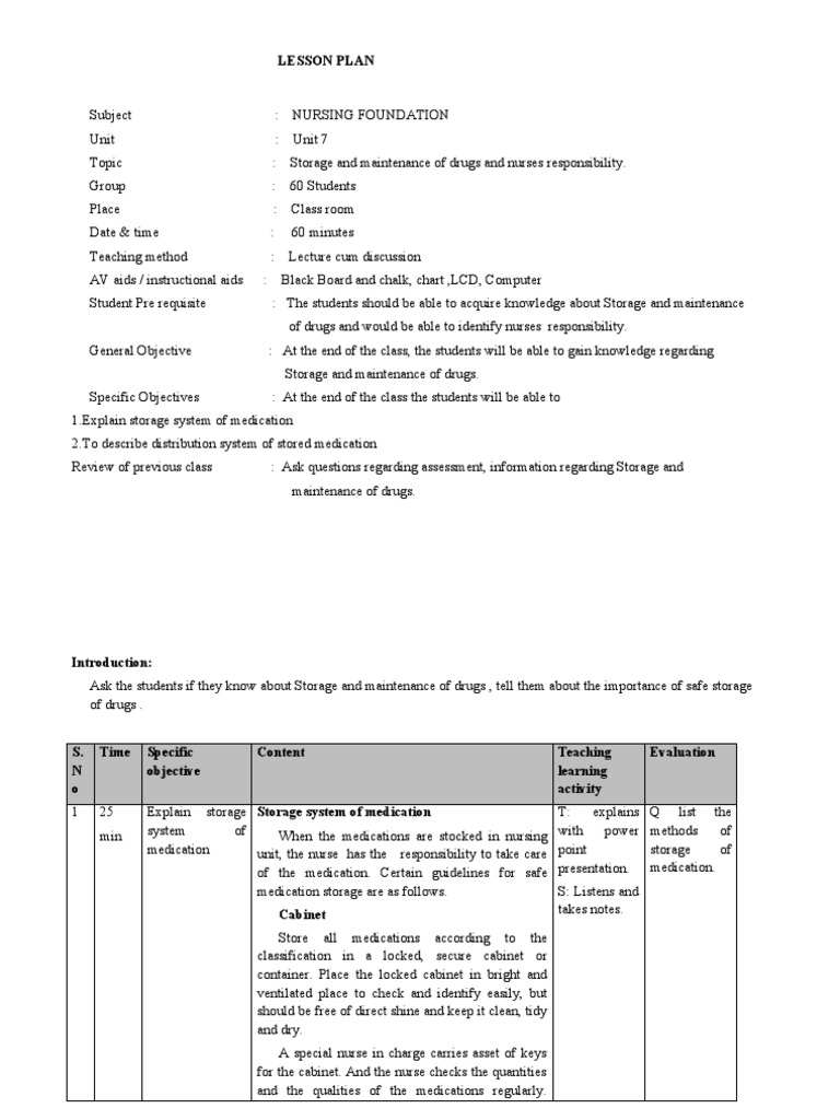 Lesson Plan Fonn S.4 | PDF | Lesson Plan | Nursing