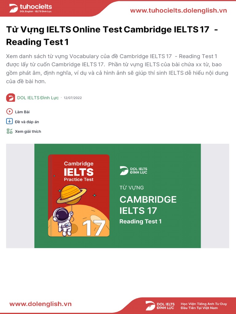 CAM17 - Reading Test 1 | PDF
