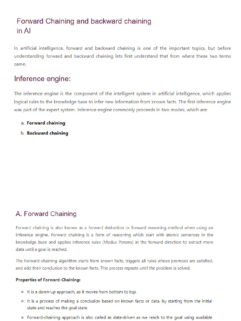 Forward Chaining and Backward Chaining | PDF