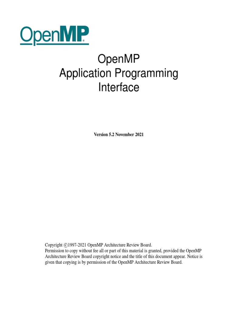 OpenMP API Specification 5 2 | PDF | Software Development | Computer Architecture