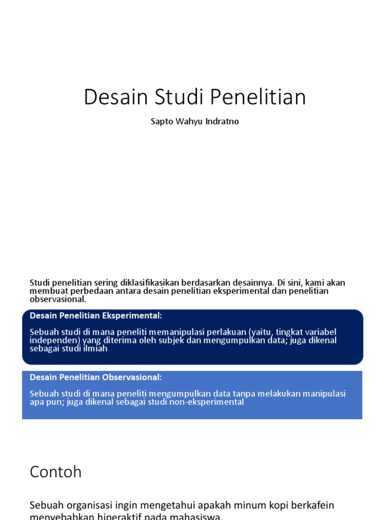 Desain Studi Penelitian | PDF